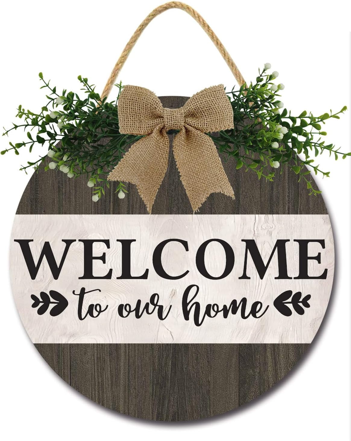 Welcome to Our Home Sign for Front Door Rustic Welcome Wreaths Sign for ...