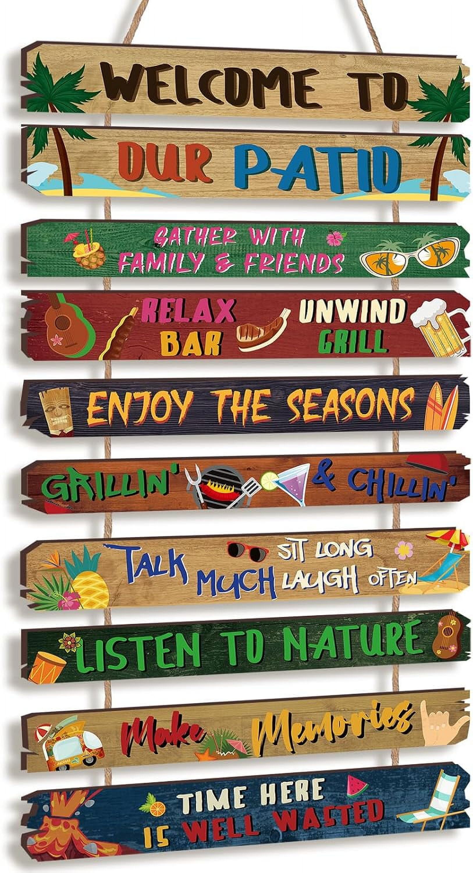 Welcome to Our Patio Porch Rules Signs Wood Patio Porch Decorations ...