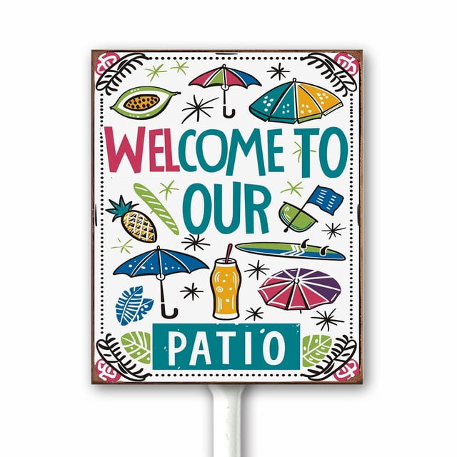Welcome to Our Patio Sign, Outdoor Signs for Patio, 8x12 inches, Set of ...