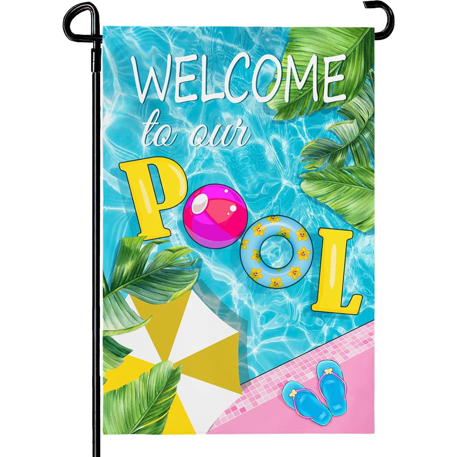 Welcome to Our Pool Garden Flag Vertical Double Sided Summer Swimming ...