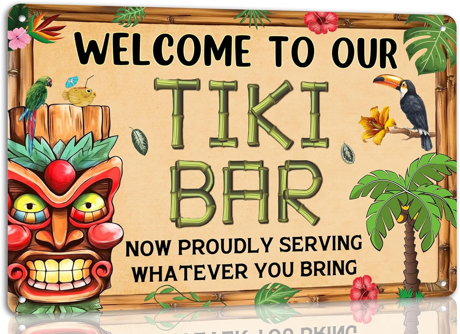 Welcome to Our Tiki Bar Metal Tin Sign Vintage Wall Art Decor for ...