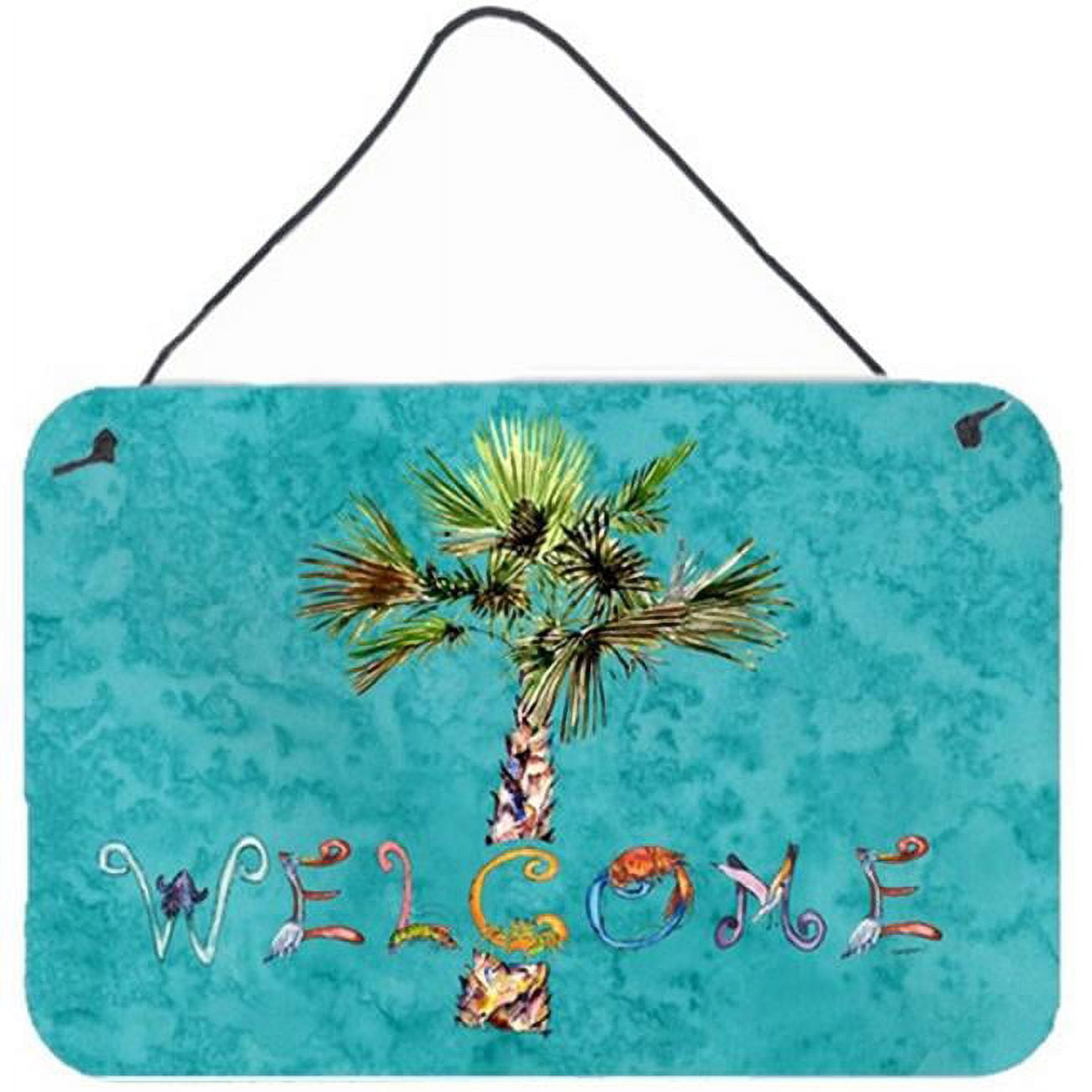 Welcome Palm Tree On Teal Wall and Door Hanging Prints - Walmart.com