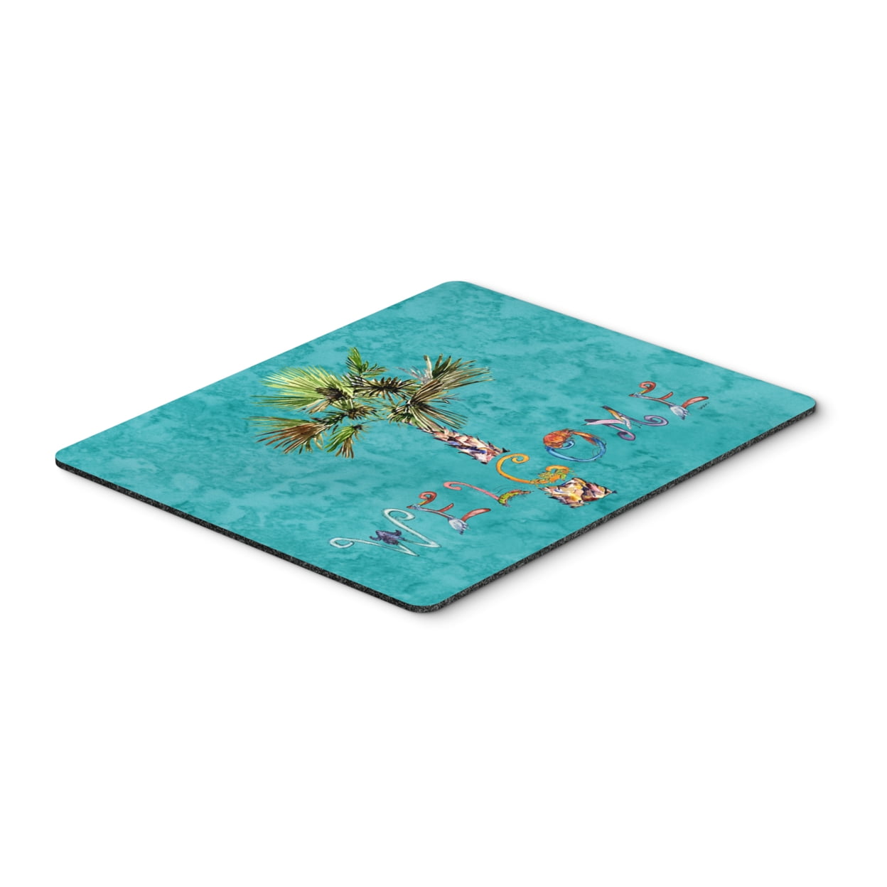 Welcome Palm Tree on Teal Mouse Pad Hot Pad or Trivet - Walmart.com