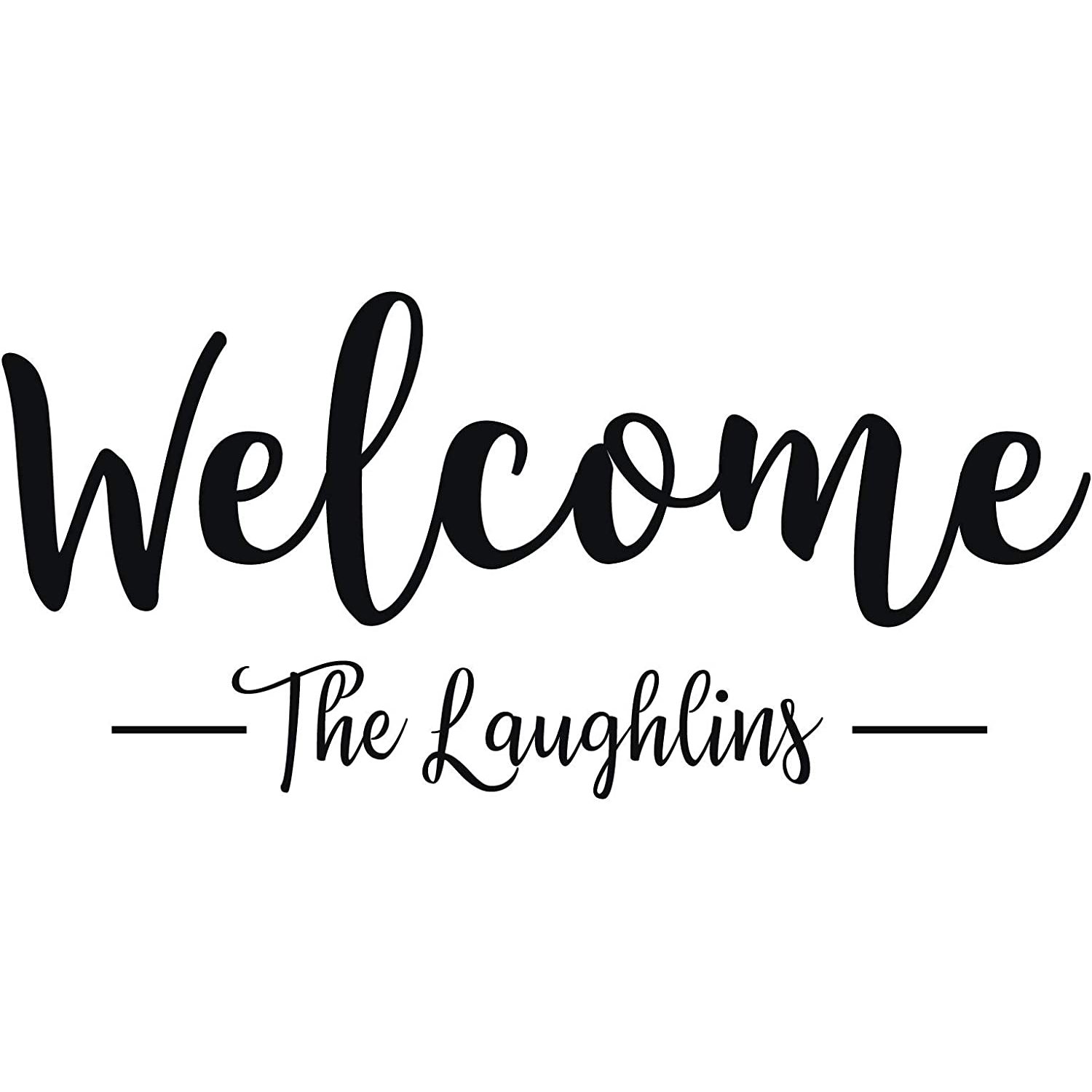 Welcome Personalized Family Name Door Sign Vinyl Art Decal Sticker for ...