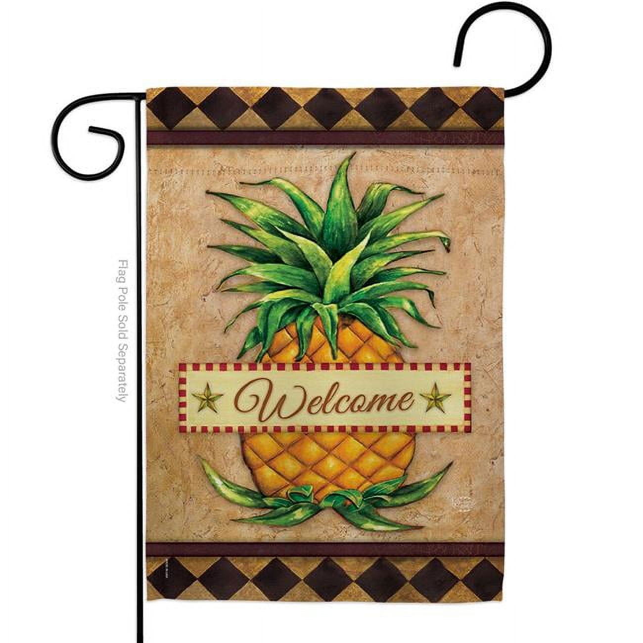 Welcome Pineapple Food Fruit 13 x 18.5 in. Double-Sided Decorative ...