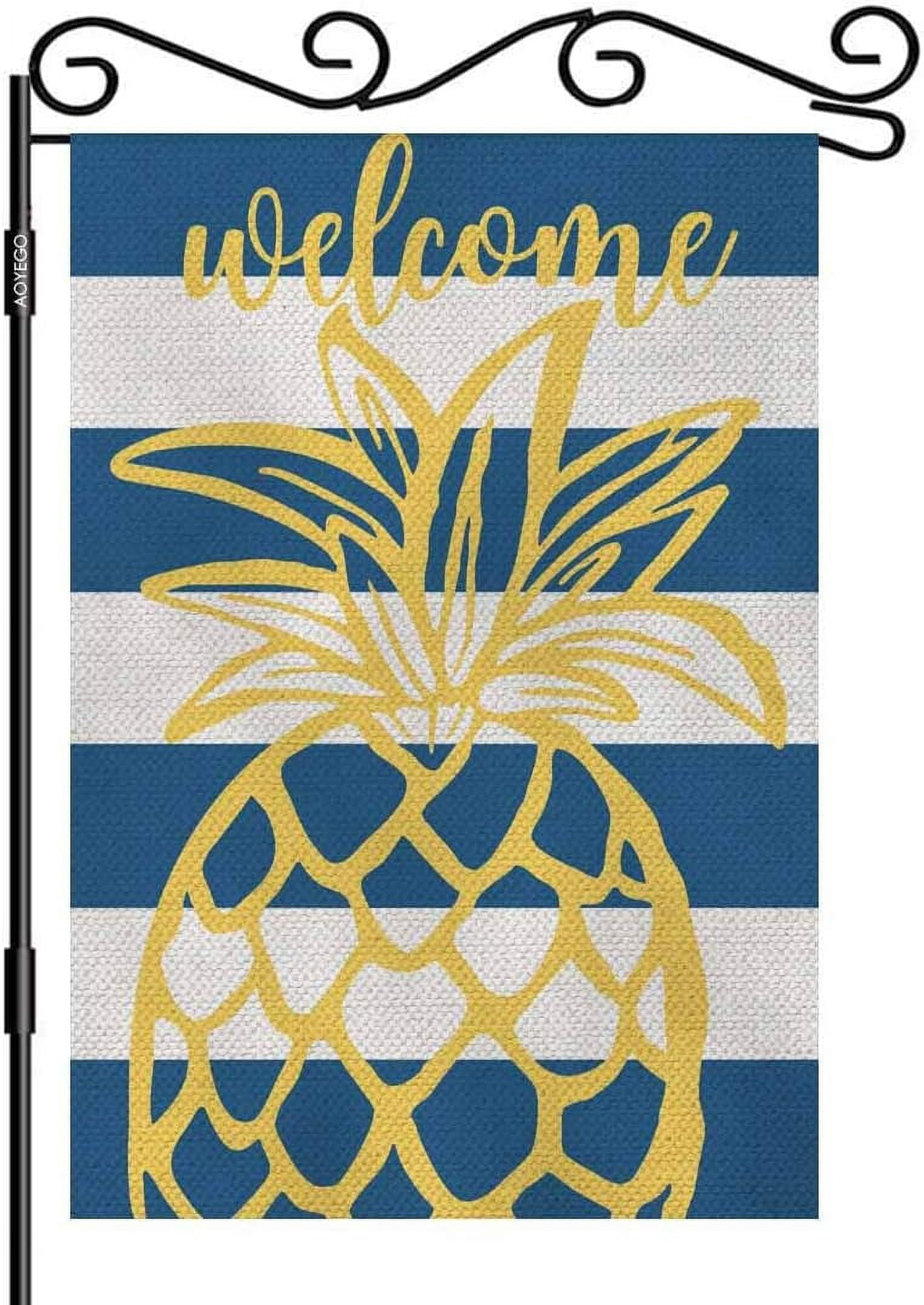Welcome Pineapple Garden Flag 12.5x18 Inch Vertical Double Sided Hand ...