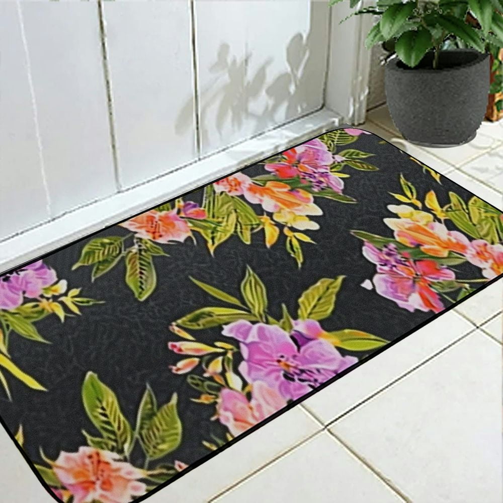 Welcome Pink Flowers Indoor Entrance Bathmat Home Decor Housewarming ...