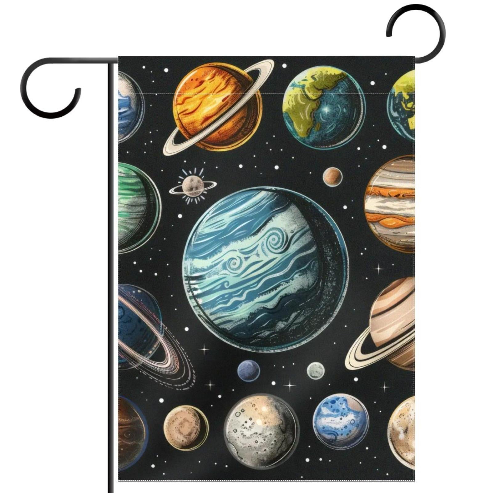 Welcome Planets Universe Seamless Collection Garden Flag, Vertical ...