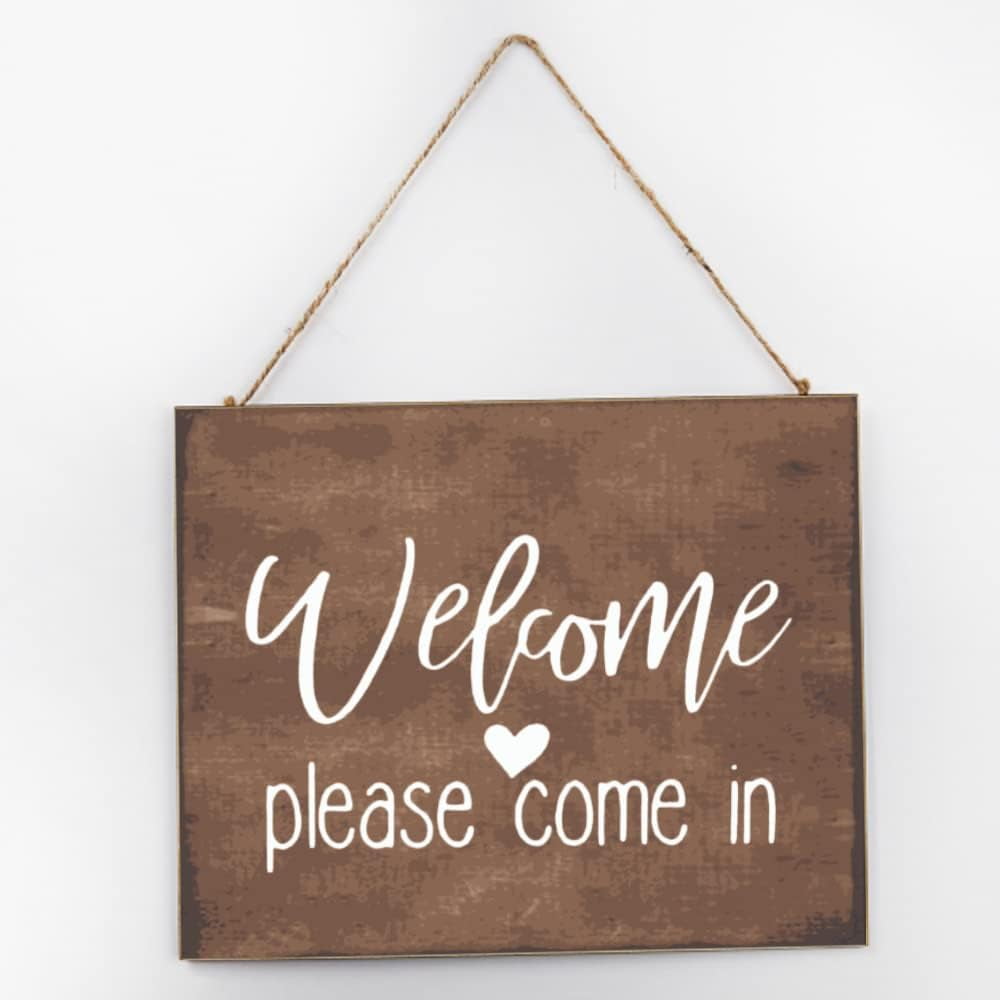 Welcome Please Come in Sign, Welcome Front Door Wood Sign, Welcome Door ...