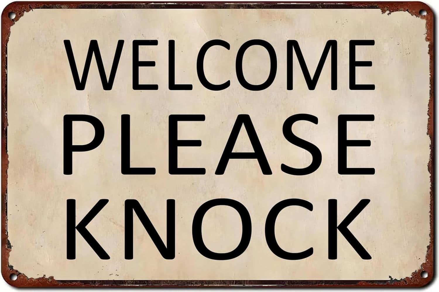 Welcome Please Knock Metal Signs Funny Privacy For Office Cubicle, Desk ...