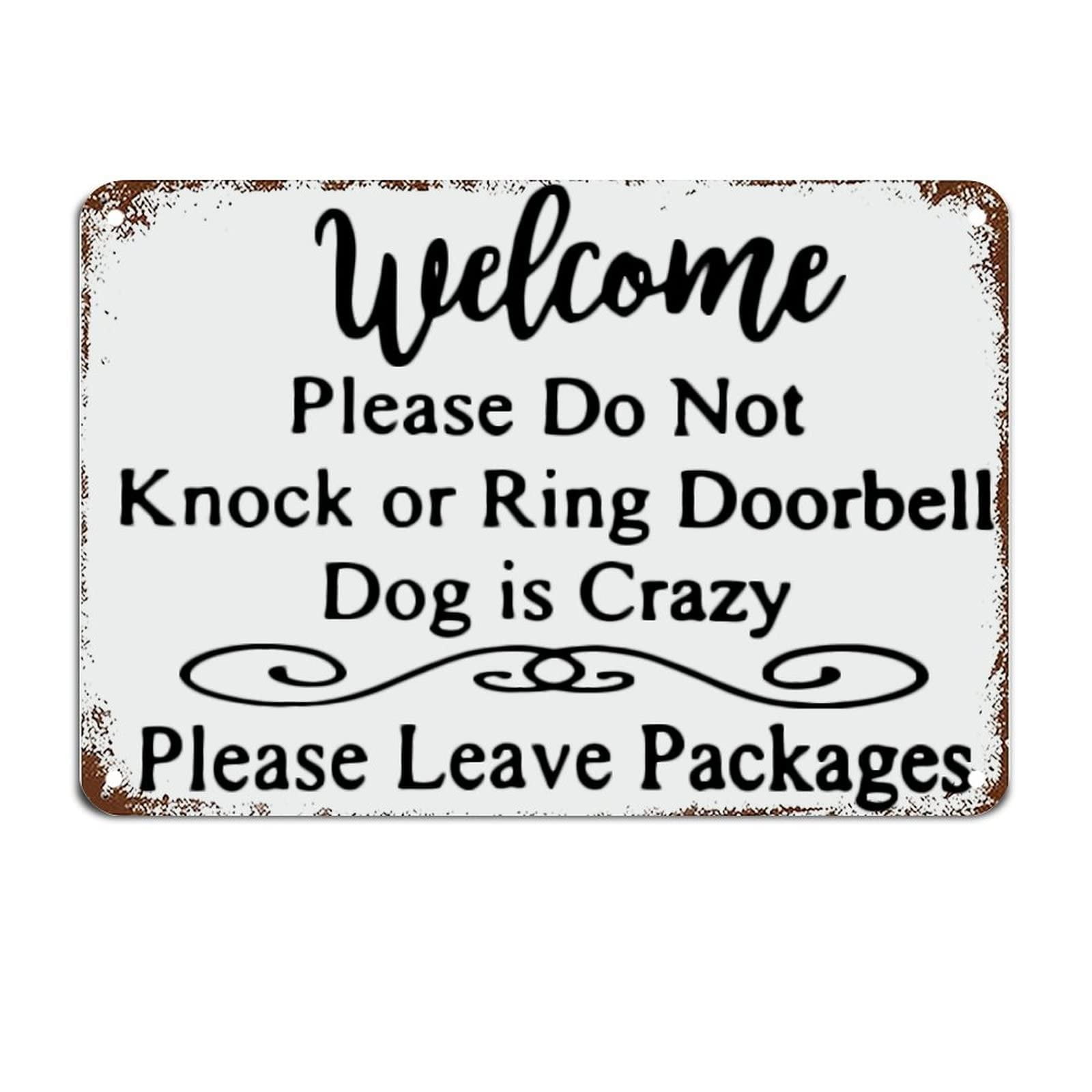 Welcome Please Do Not Knock Or Ring Doorbell Dog Metal Sign with ...