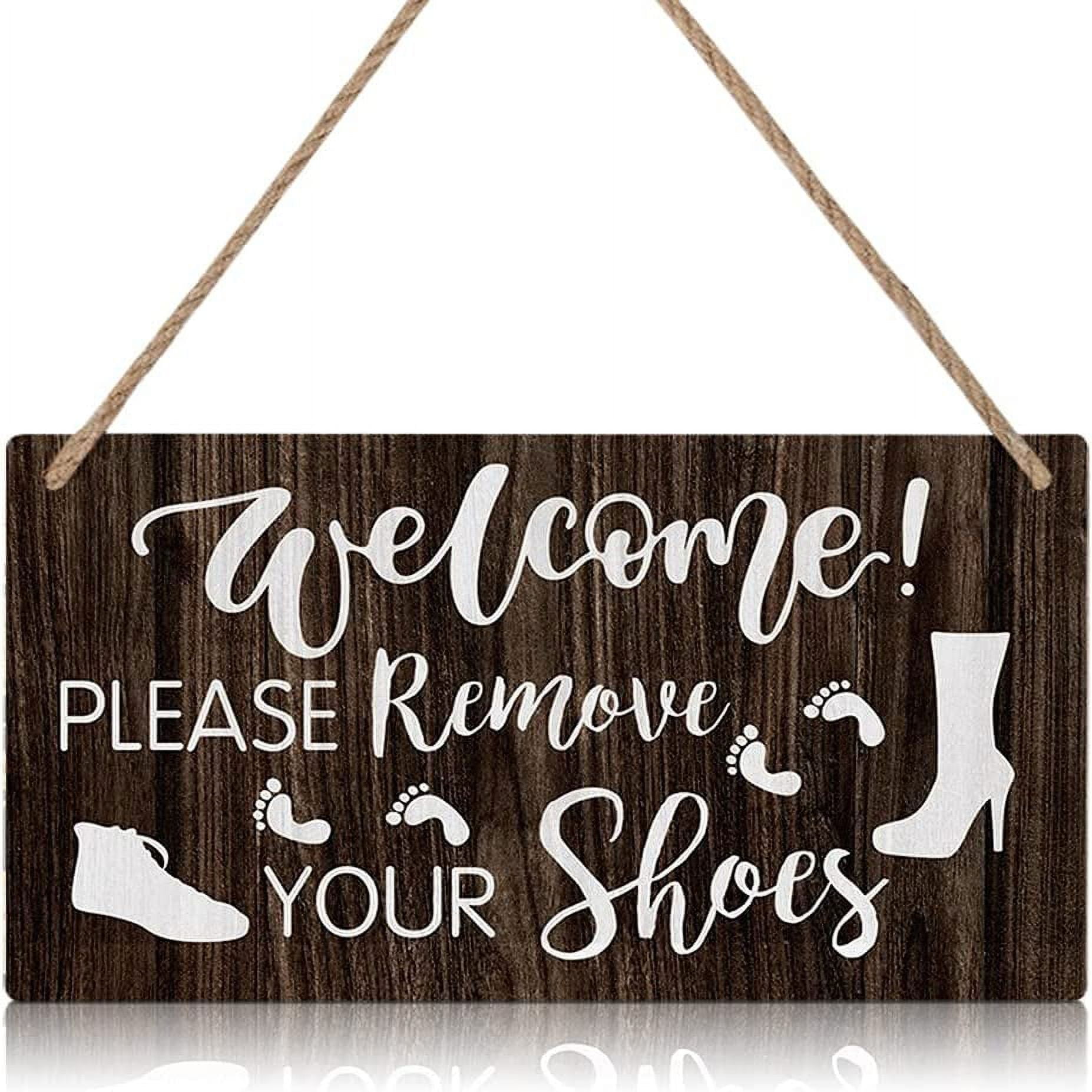 Welcome Please Remove Your Shoes Wood Sign Plaque Vintage Shoes Off ...