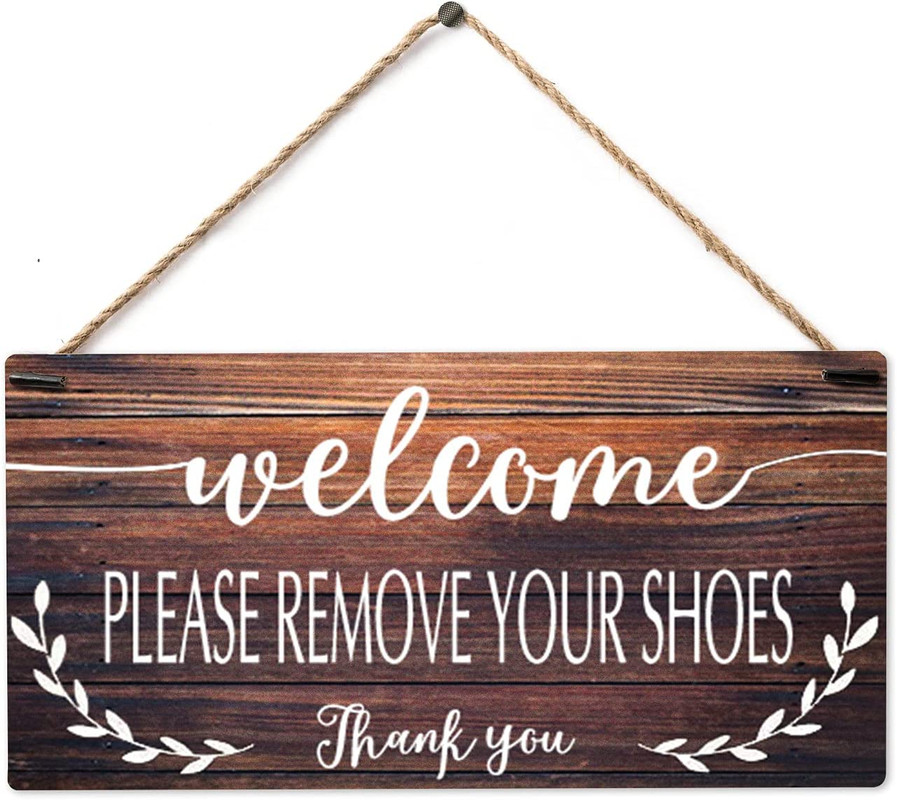 Welcome Please Remove Your Shoes Shoes Door Sign Hanging Decorative ...