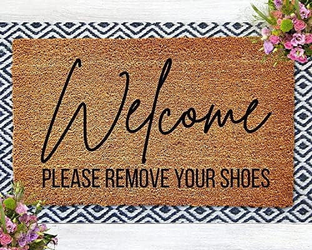Welcome Please Remove Your Shoes Doormat, Front Porch Decor, Funny ...