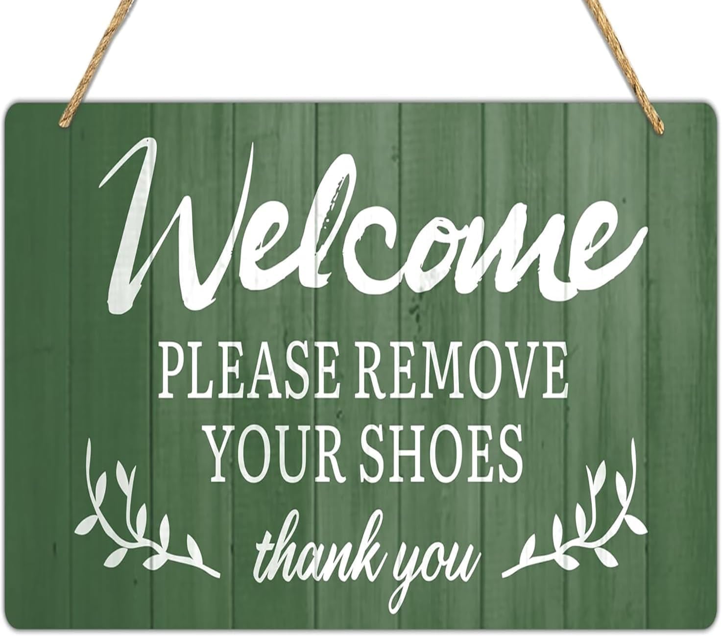 Welcome Please Remove Your Shoes Thank You Wooden Hanging Sign Plaque ...