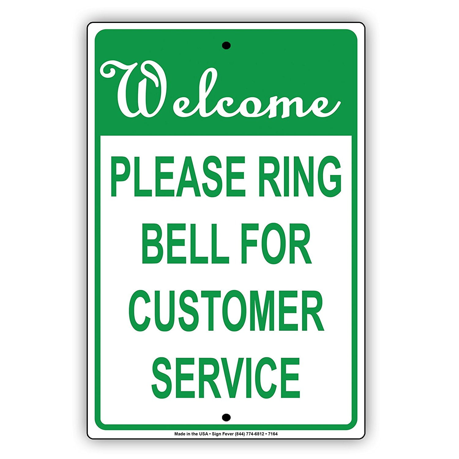 Welcome Please Ring Bell For Customer Service Notice Memo Plate ...