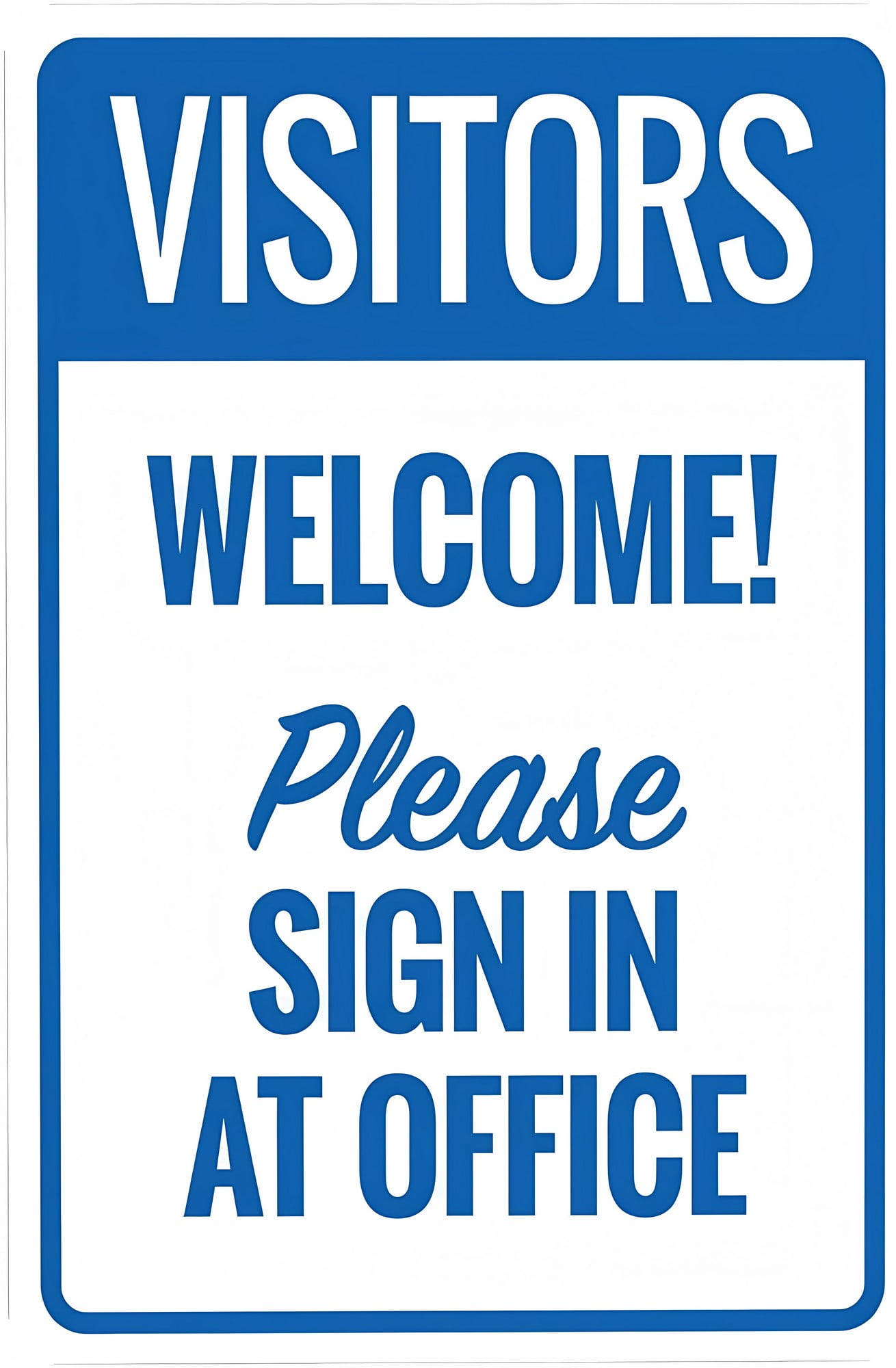 Welcome Please Sign in Office - 8"x12" Visitor Security Metal Check-In ...
