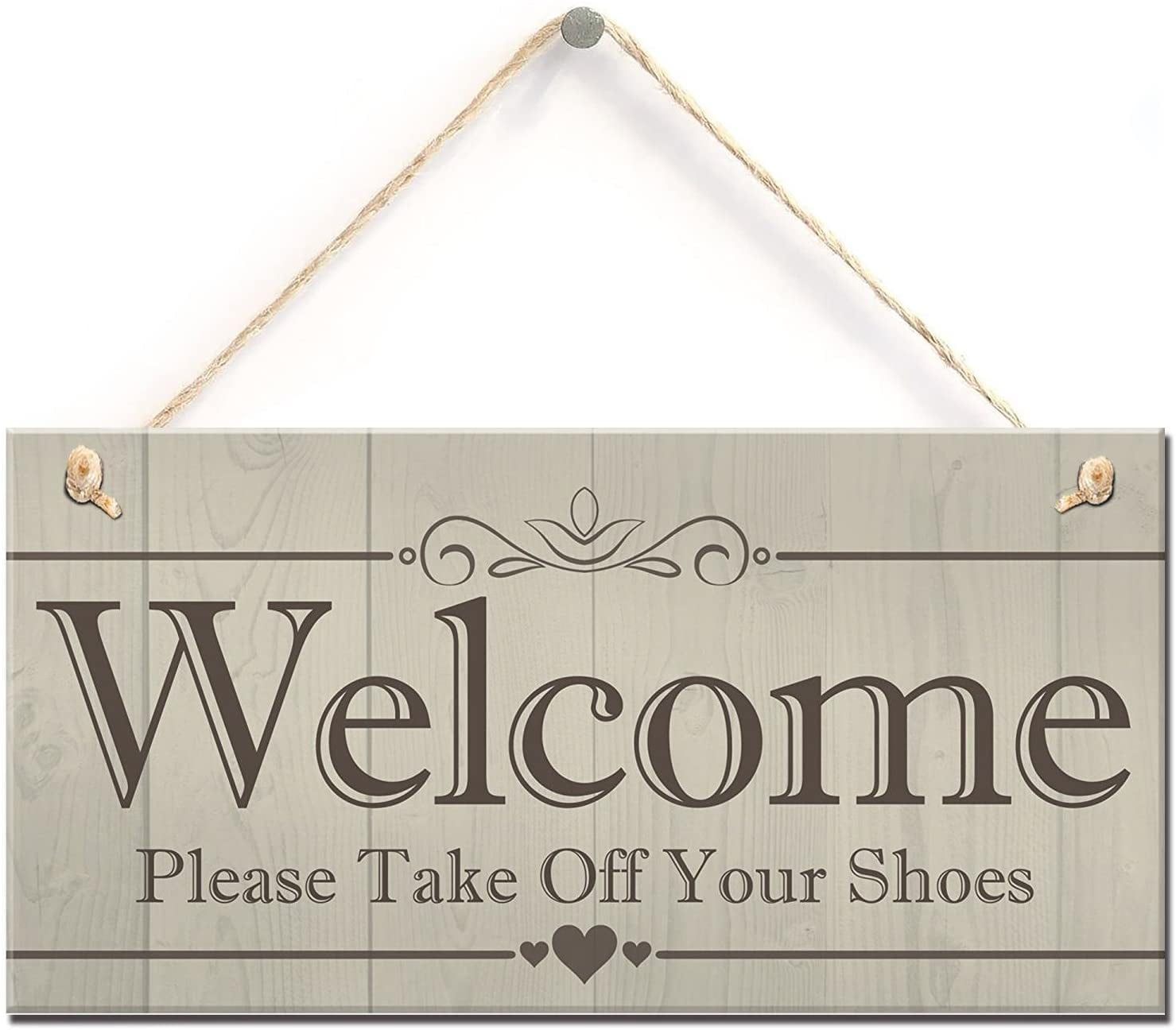 Welcome Please Take Off Your Shoes Hanging Plaque Sign House Porch ...