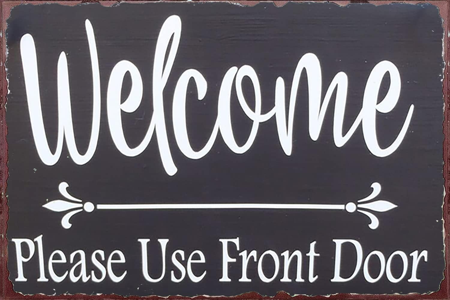 Welcome Please Use Front Door 5.5x8 Inch Metal Sign Entryway Front Door ...