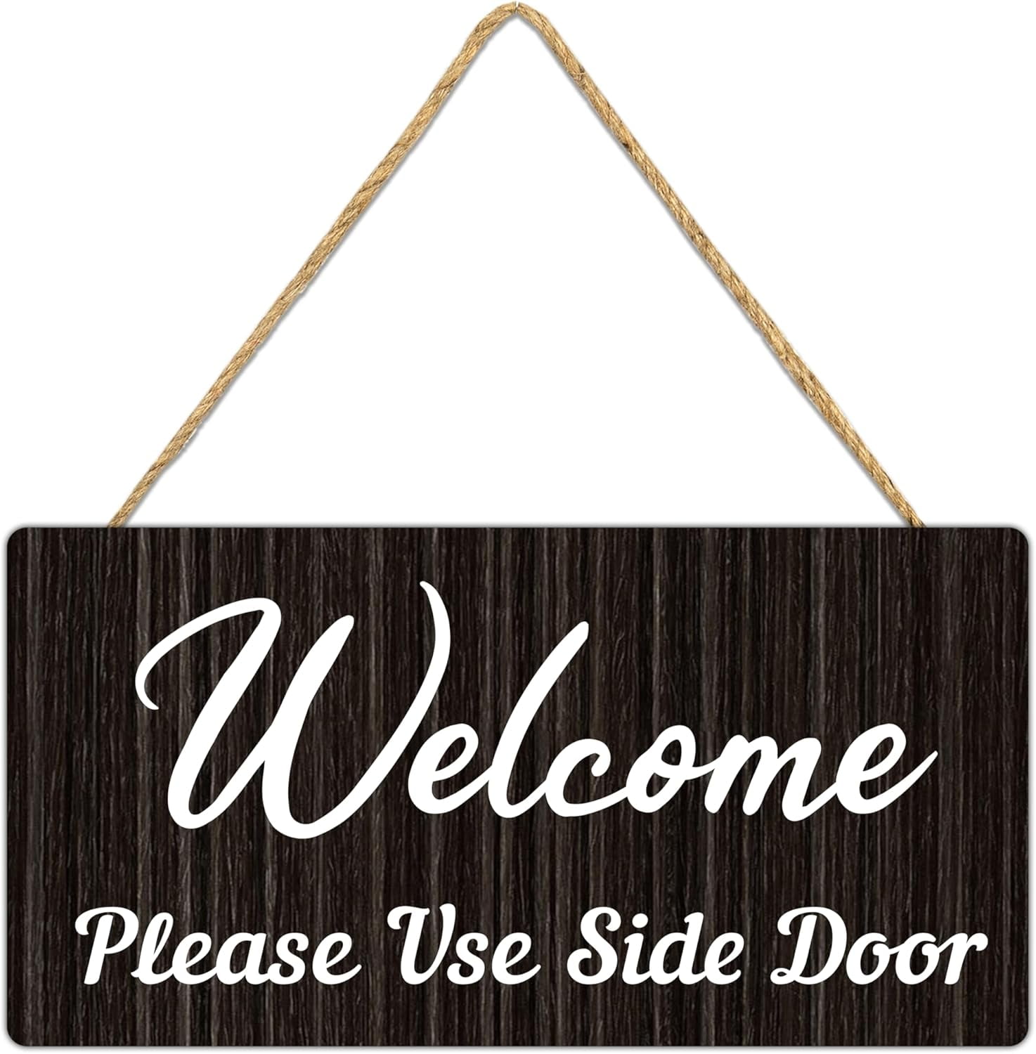 Welcome Please Use Side Door Wooden Hanging Sign Front Door Hanger ...