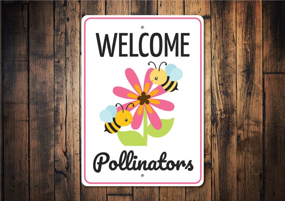 Welcome Pollinators Garden Signs Gardening Decor Gardners Home Garden ...