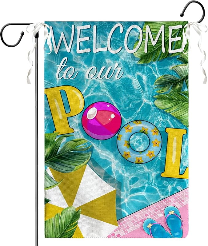 Welcome to Our Pool Garden Flags 12x18 Inch for Outside Summer Pool ...