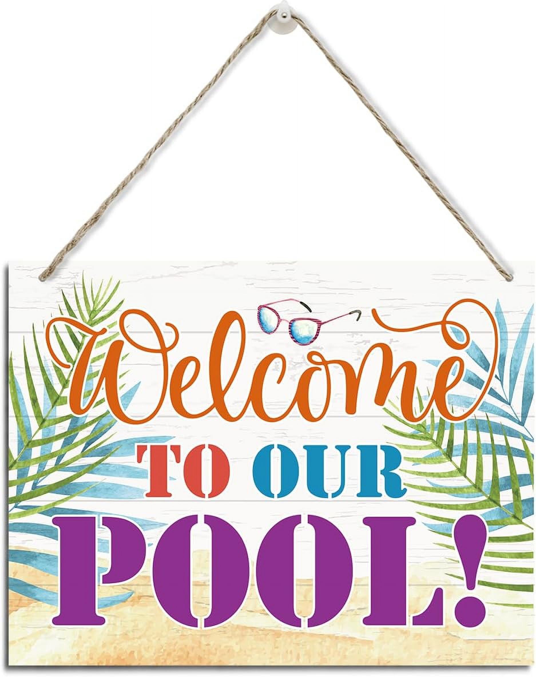 Welcome To Our Pool Sign, Welcome Decor, Rustic Hanging Wood Plaque ...