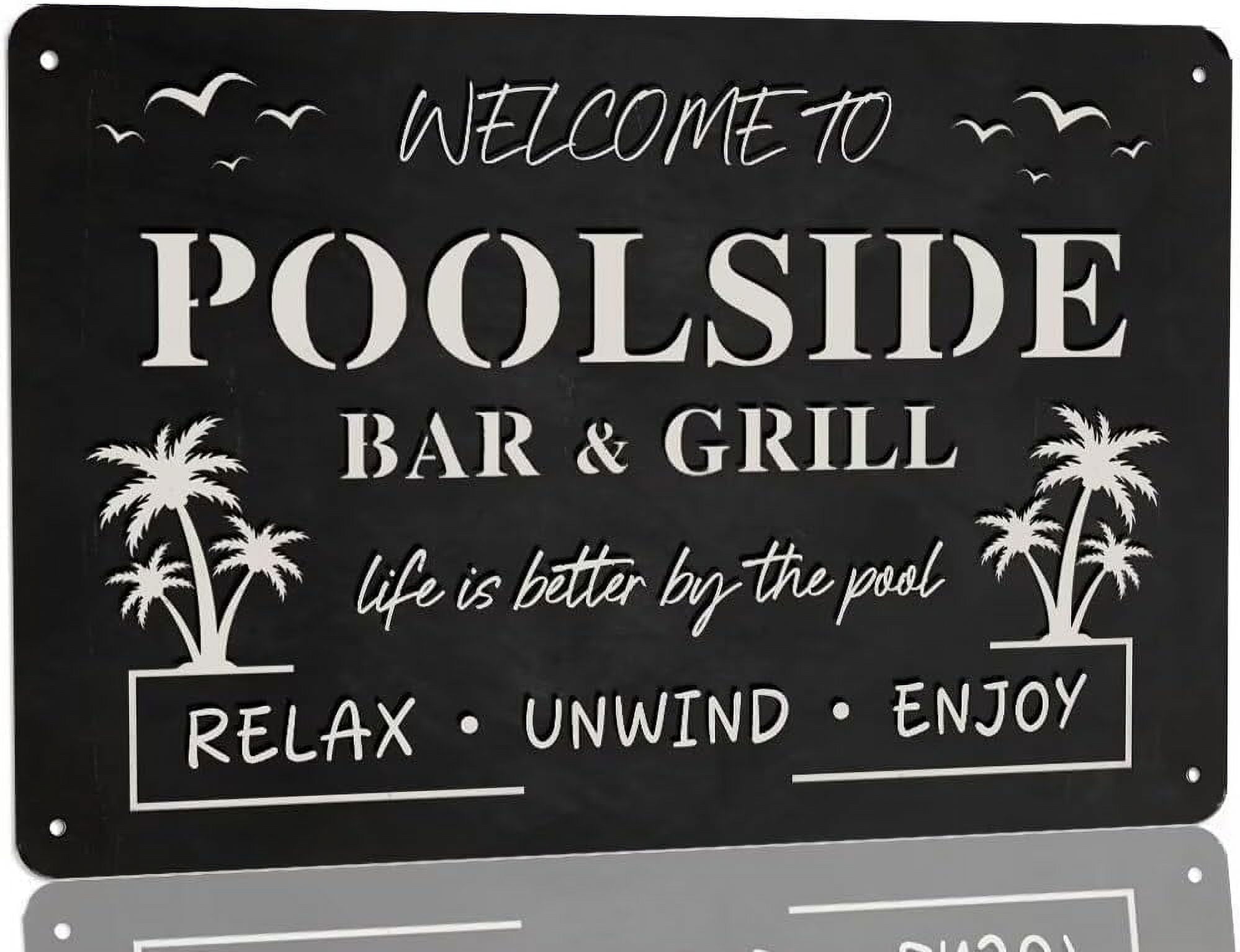 Welcome To Poolside Bar & Grill Metal Tin Sign Swimming Pool ...