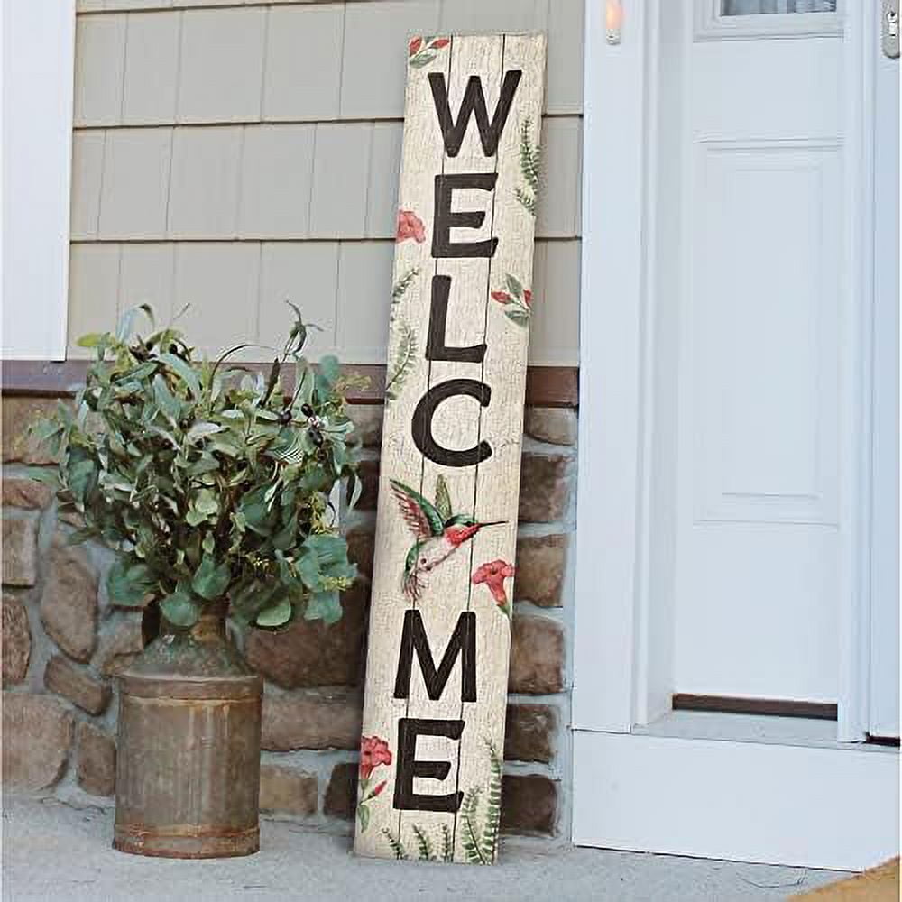 Welcome Hummingbird Porch Board Welcome Sign Porch Leaner for Front ...