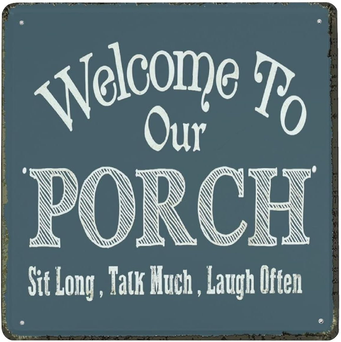 Welcome to Our Porch Fun Tin Sign Aluminum Metal Wall Sign Home Bar ...