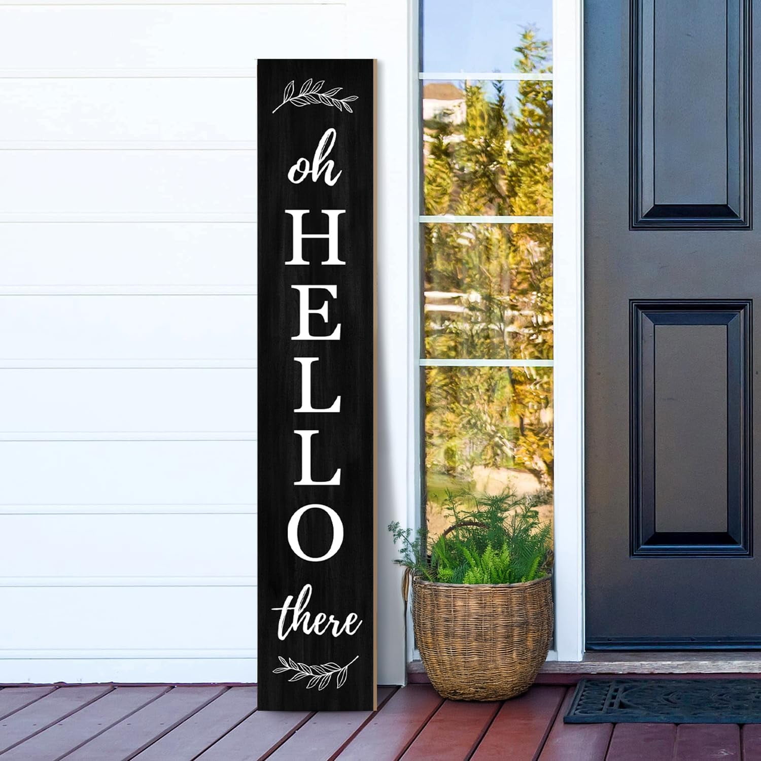 Welcome Porch Sign Oh Hello There Wooden Welcome Sign Vertical Hanging ...