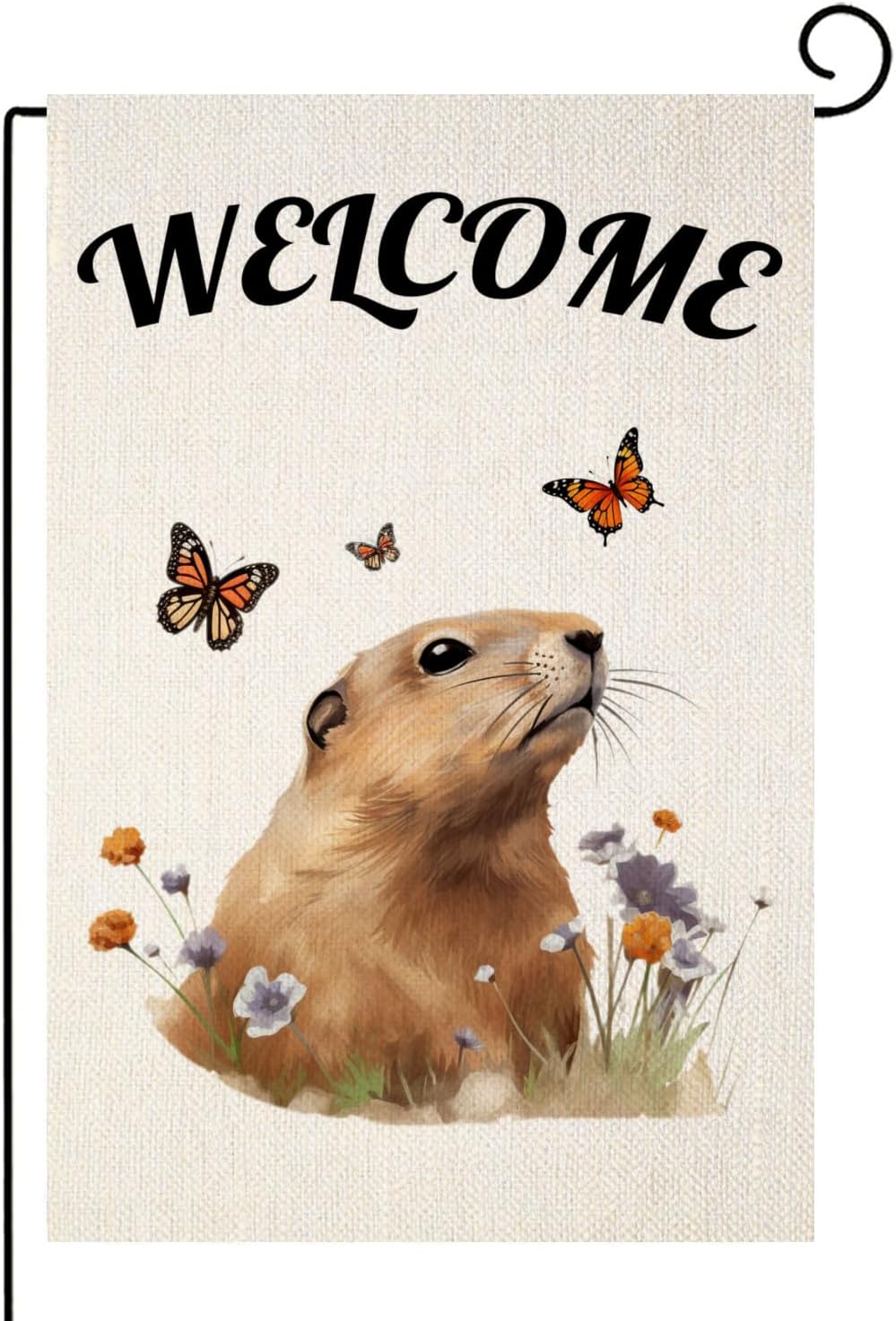 Welcome Prairie Dog Butterflies Garden Flag 28 X 40 inch Vertical ...