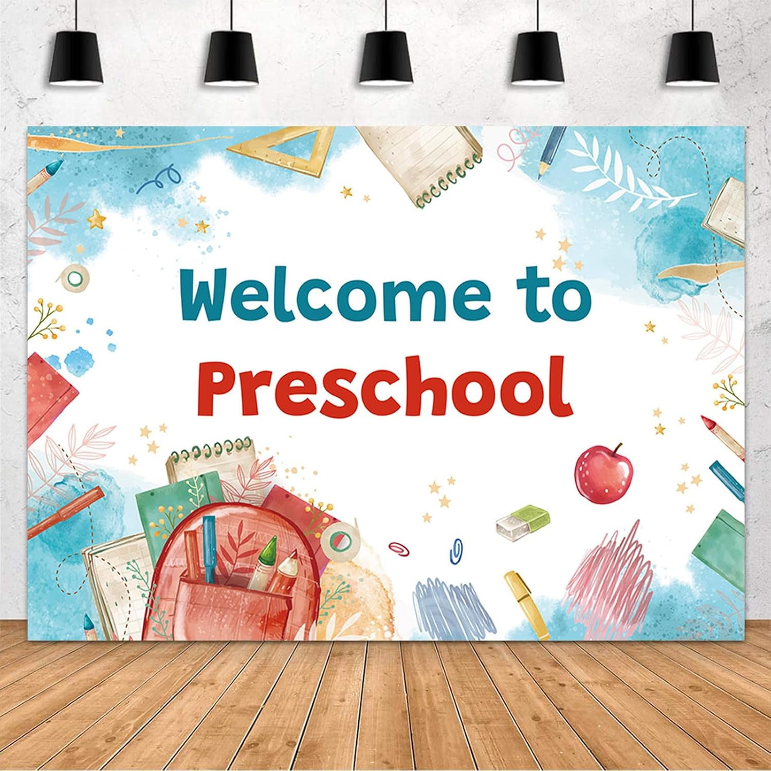 Welcome to Preschool Backdrop Back to School Party Decorations Supplies ...