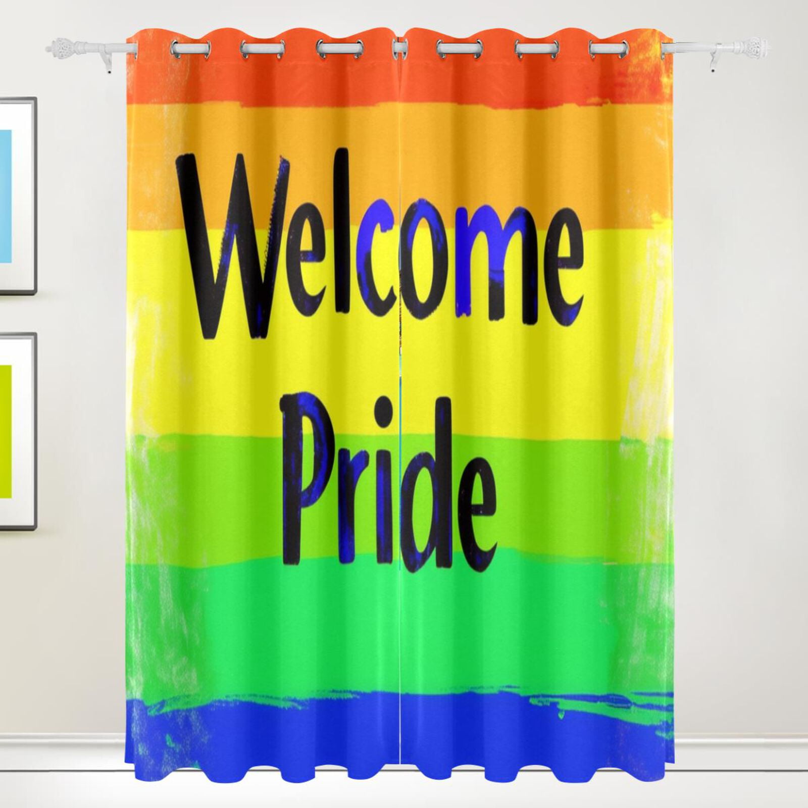 Welcome Pride Room Blackout Cutrains Original Design Summer Thermal ...