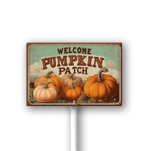 Welcome To Pumpkin Patch Sign With Metal Stake Fall Pumpkin Autumn ...