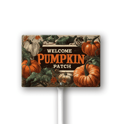 Welcome To Pumpkin Patch Sign With Metal Stake Fall Pumpkin Autumn ...