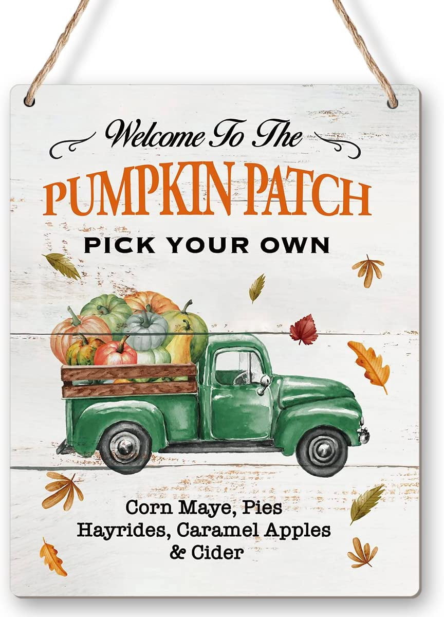 Welcome to the Pumpkin Patch Wood Sign Wall Art Rustic Fall Harvest ...