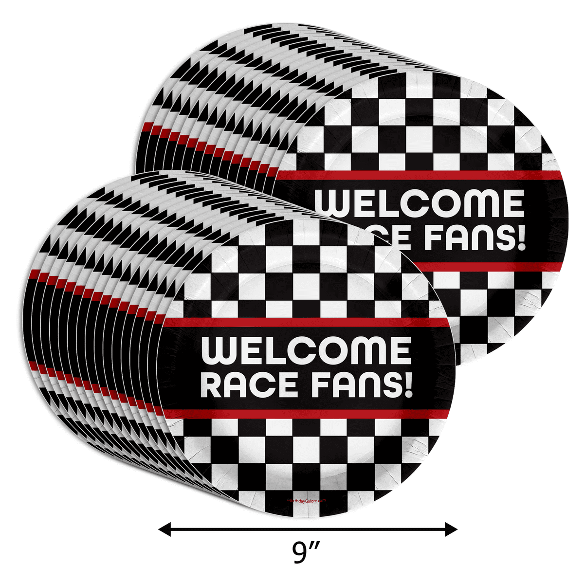 Welcome Race Fans Race Car Party Supplies - Racing Paper Plates - Large ...