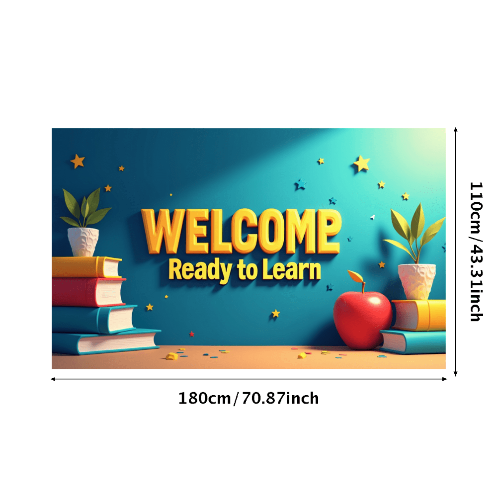 Welcome Ready to Learn Classroom Banner Educational Backdrop School ...