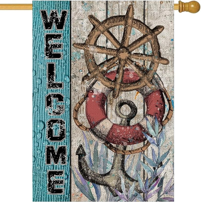 Welcome Red Flower House Flag Double Sided 28x40 Inch Black Background ...