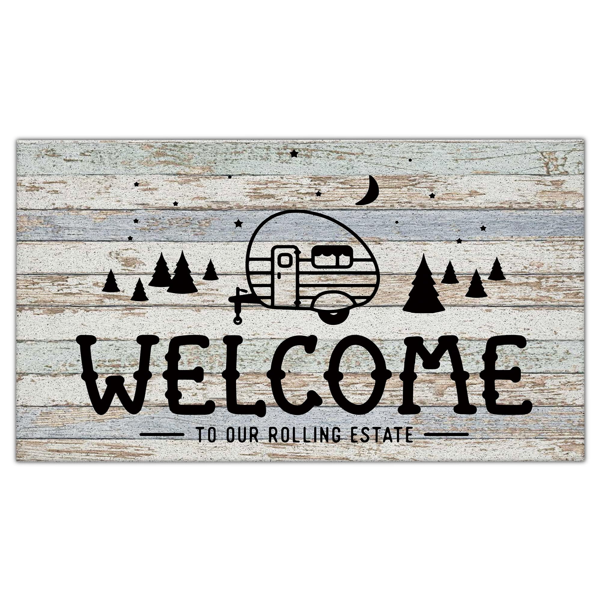 Welcome to Our Rolling Estate Rustic Camping Waterproof Door Mat ...