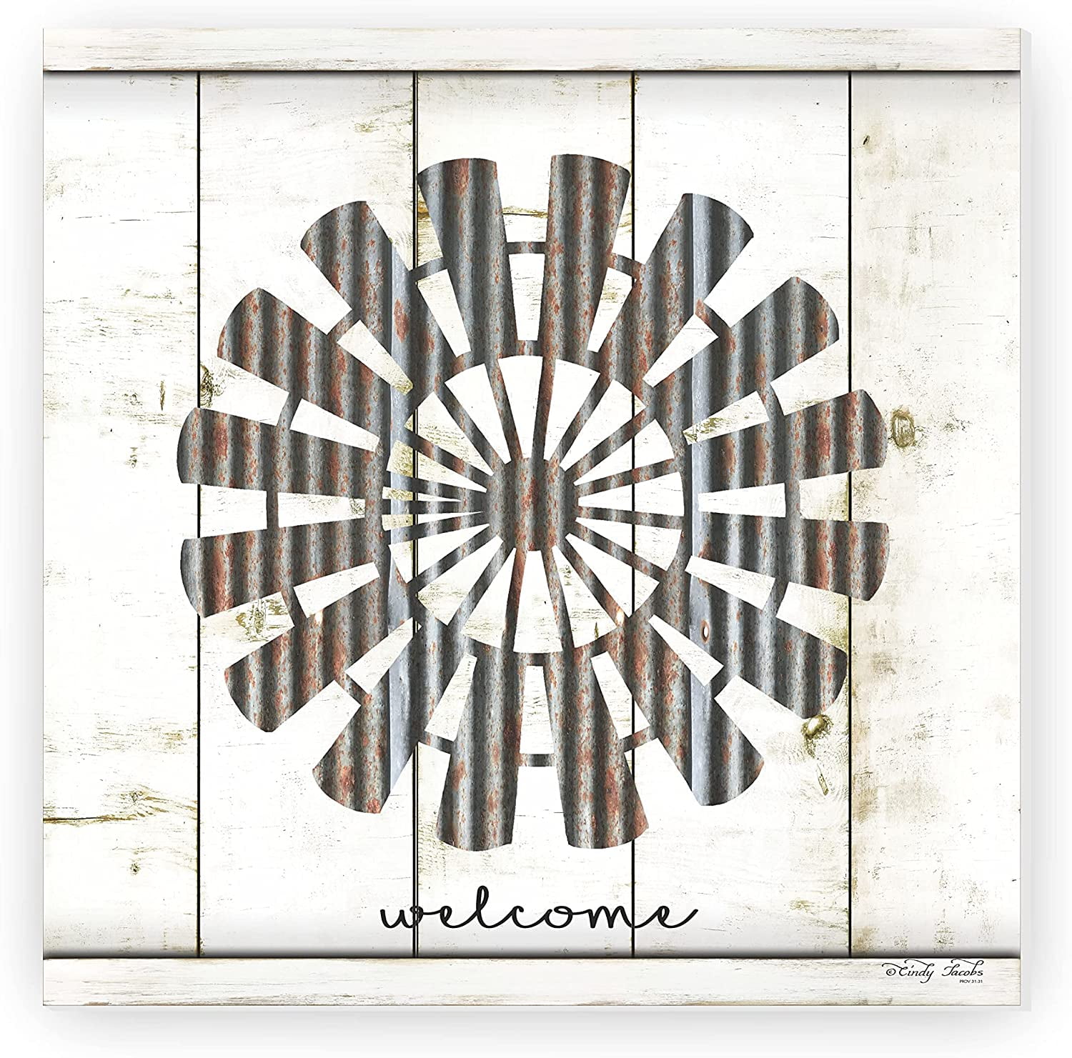 Welcome Rusty Windmill Wood Farmhouse Wall Sign 12x12 (Unframed ...