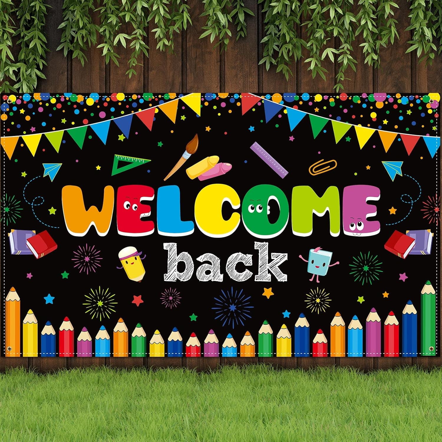 Welcome School Banner First Day of School Backdrop Banner Large Fabric ...