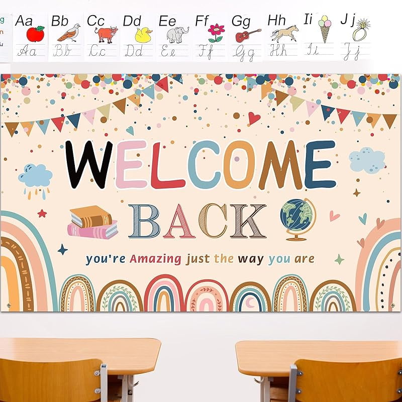Welcome School Banner First Day of School Backdrop Banner Large Fabric ...