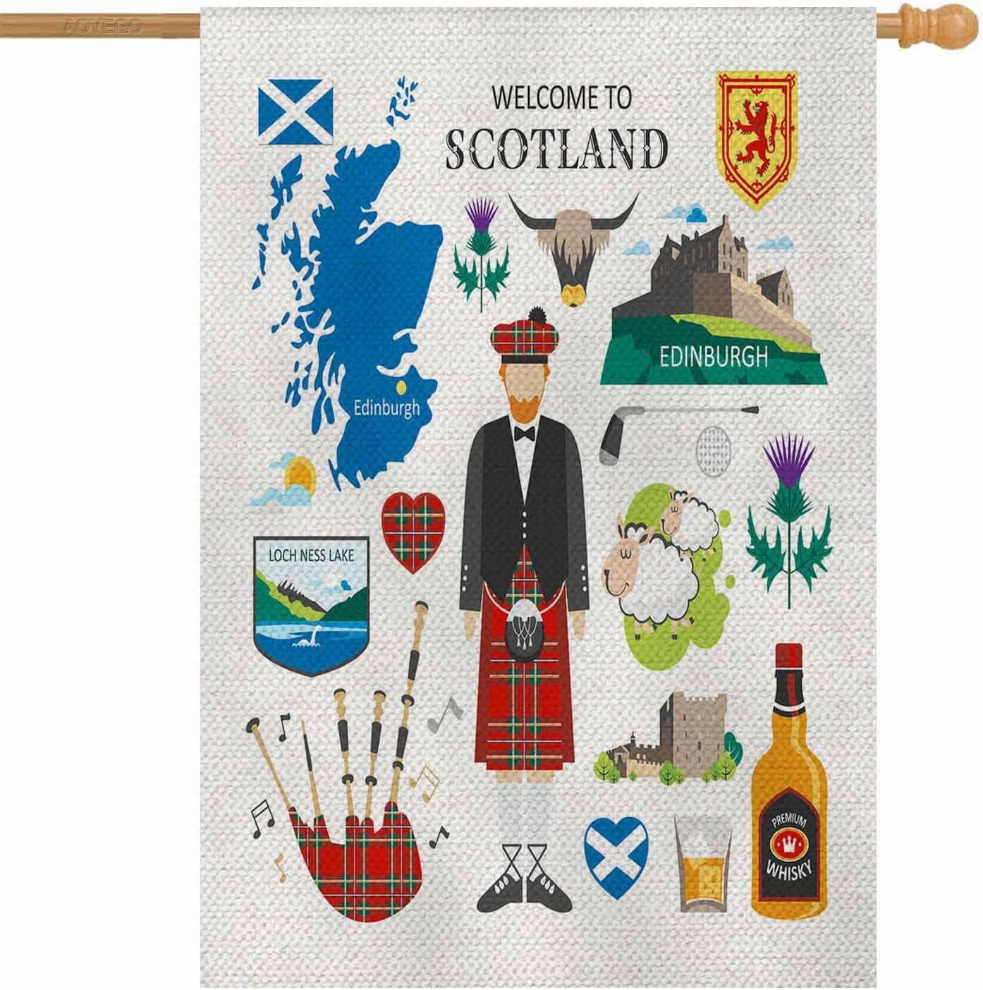 Welcome to Scotland House Flag 28 x 40 Inch Large Vertical Double Sided ...