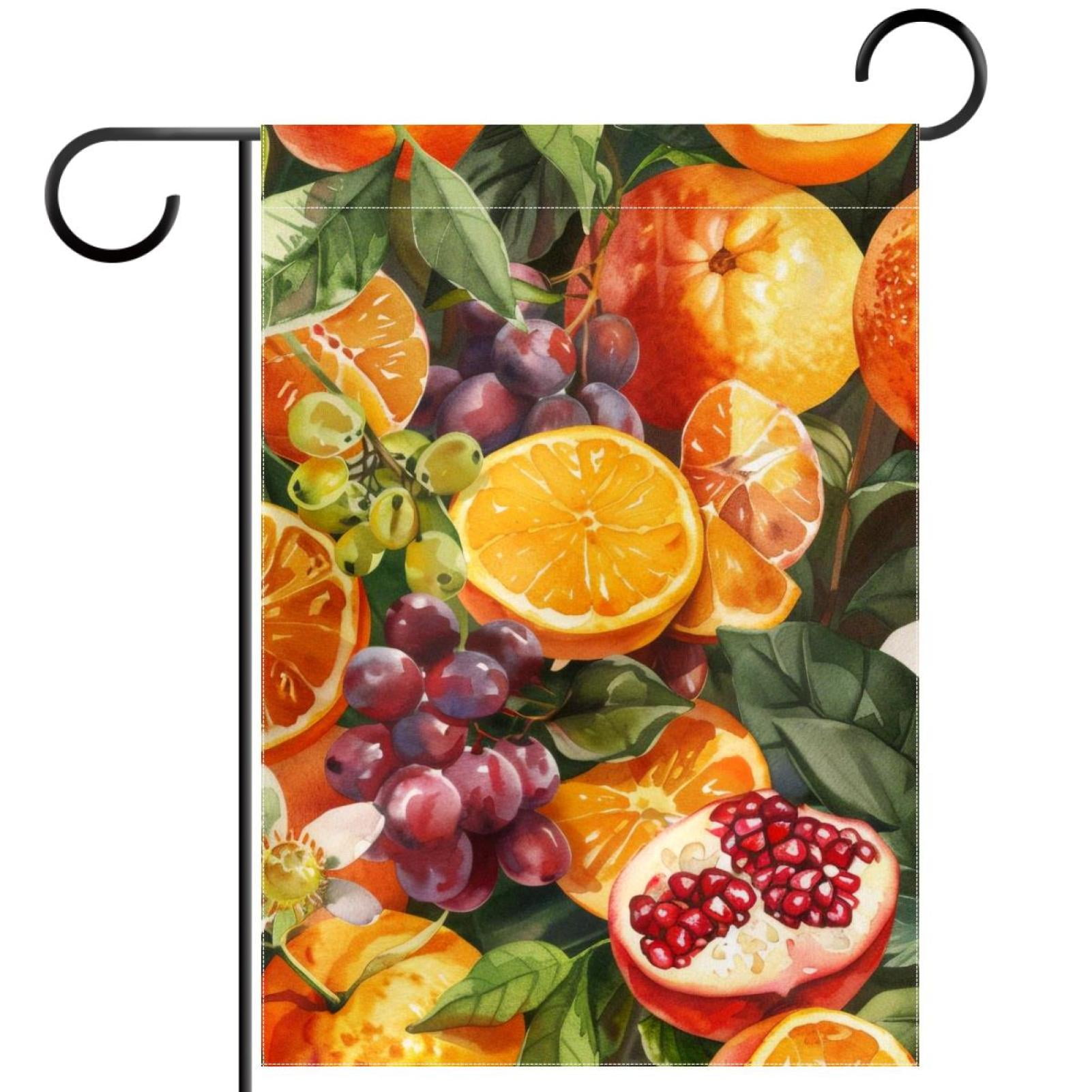 Welcome Seamless Orange Flower Pomegranate Watercolor Pattern Garden ...