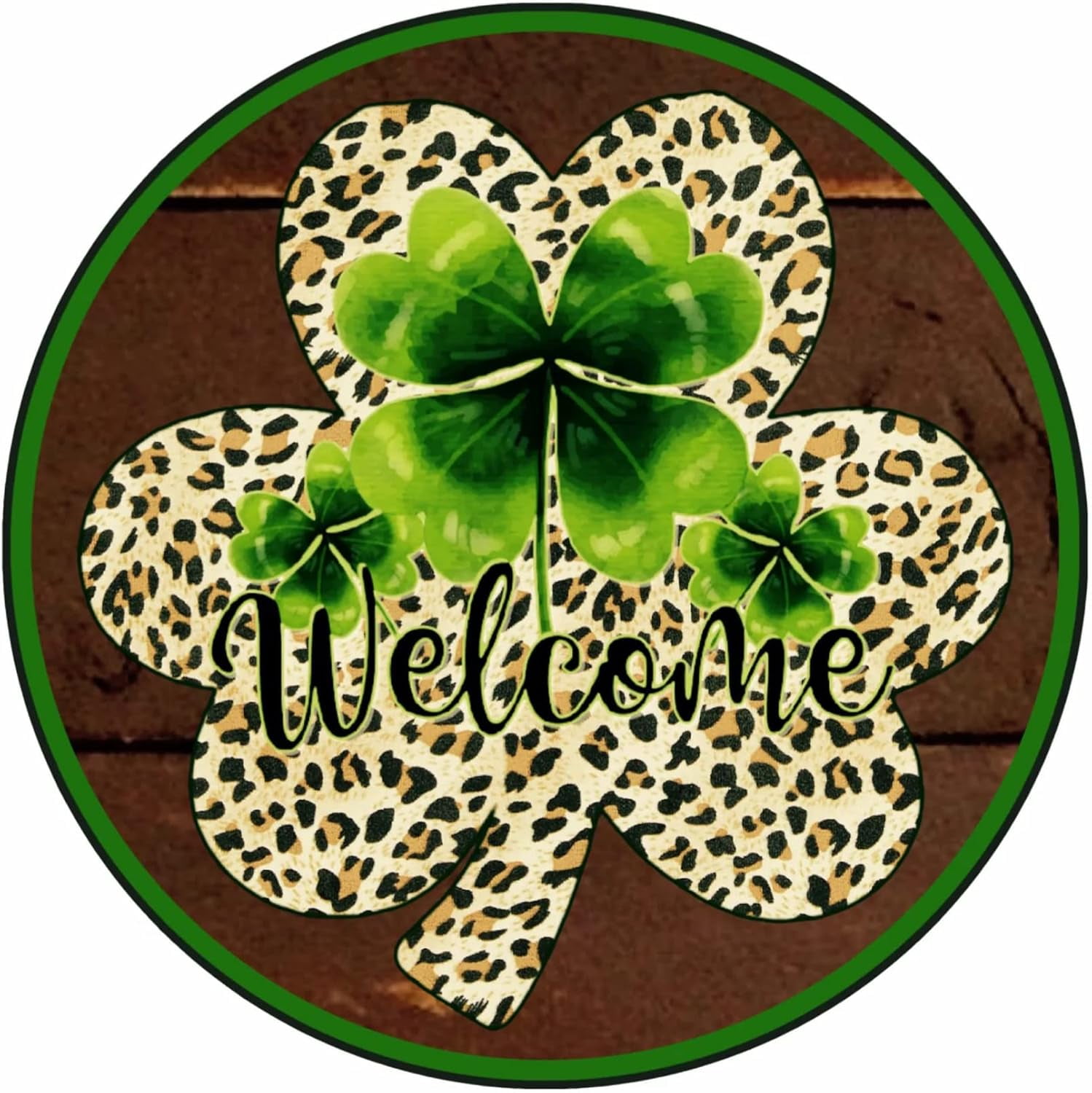 Welcome Shamrock Sign Leopard Sign St.Patrick's Day Sign Wiinter Signs ...