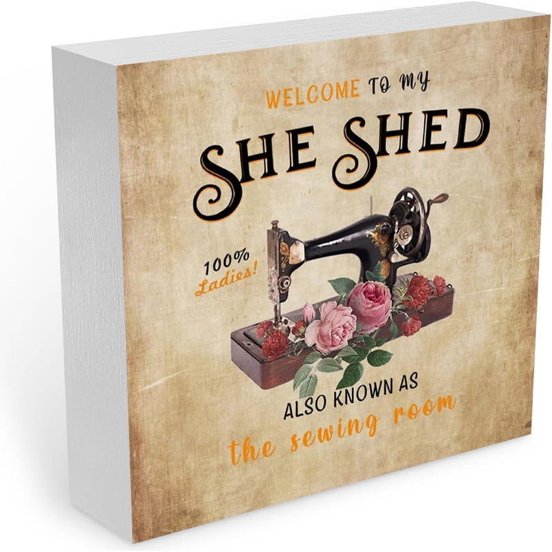Welcome to My She Shed Also Known As The Sewing Room Wood Sign Sewing ...