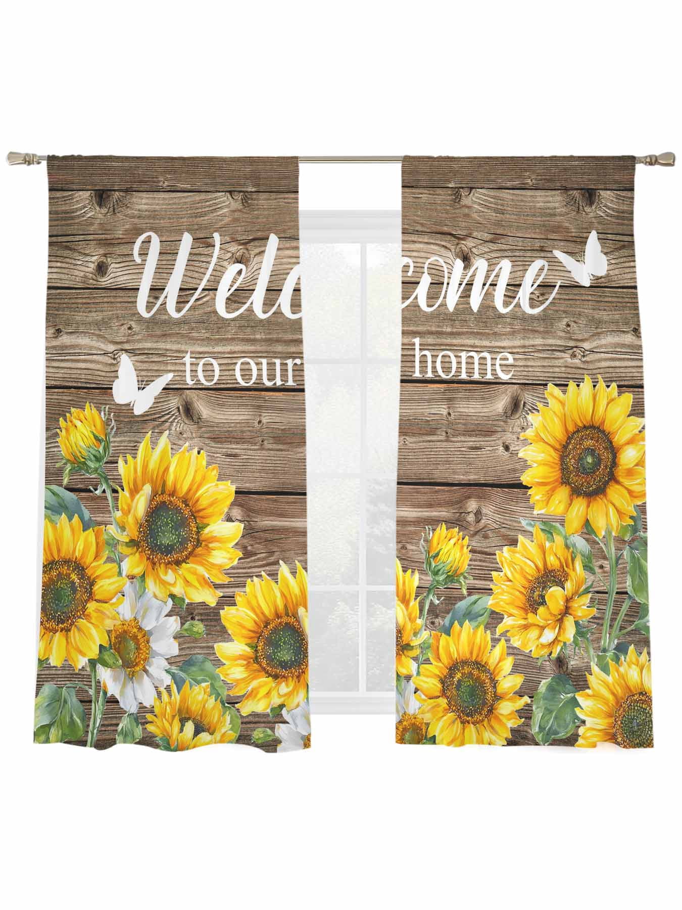 Welcome to Sheer Curtains for Living Room Bedroom, Our Home Wood Grain ...