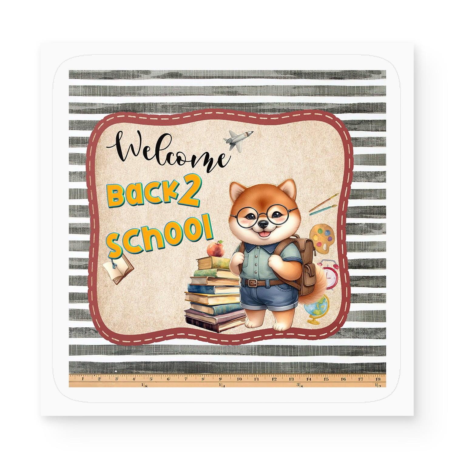 Welcome Shiba Inu Back to School Vintage Retro Vinyl Sticker Shibas Dog ...